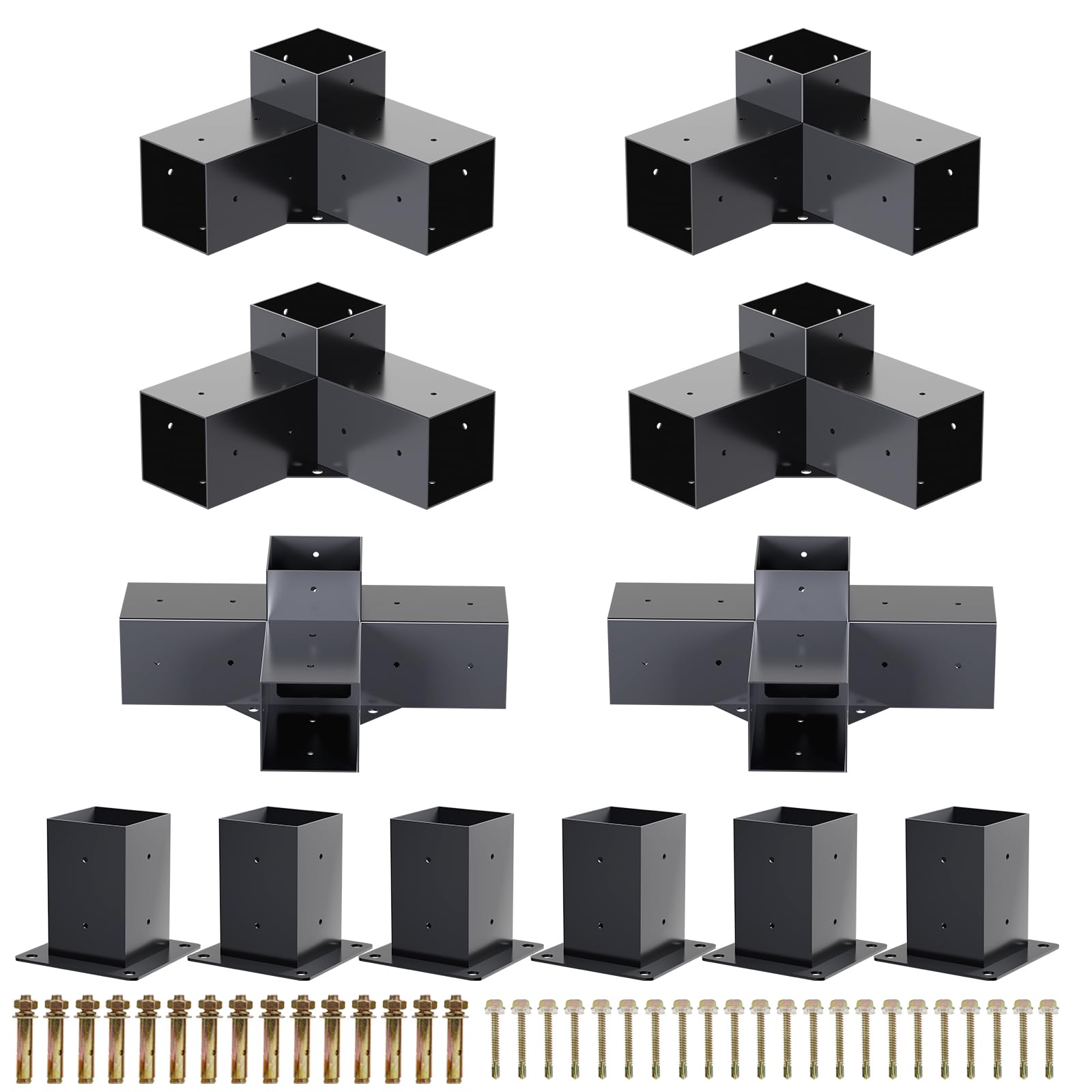 Amazon.com: TOCRETOARE Pergola Kit, 4-Way and 3 Way Pergola Bracket Set ...