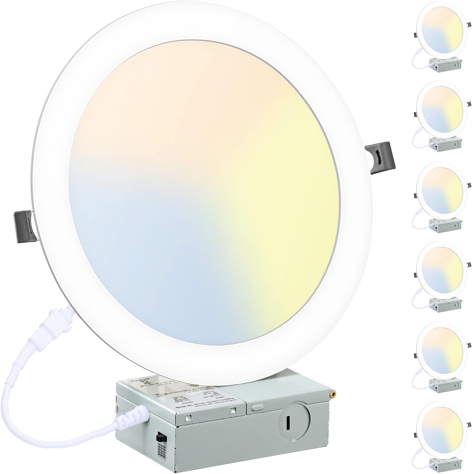 LUXRITE 8 Inch LED Disk Lights, 27W, 5CCT 2700K | 3000K | 3500K | 4000K ...