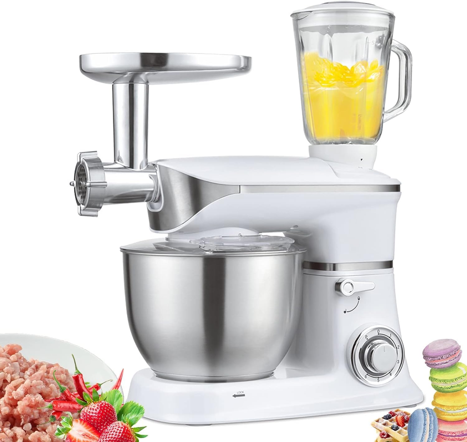 Buy AZOD 3 in 1 Versatile Stand Mixer, 6.5 L Dough Machine / 1.5L ...