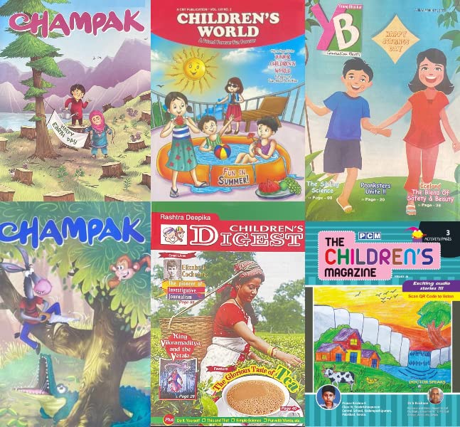 Champak English April First and Second, Children's World May, Children ...