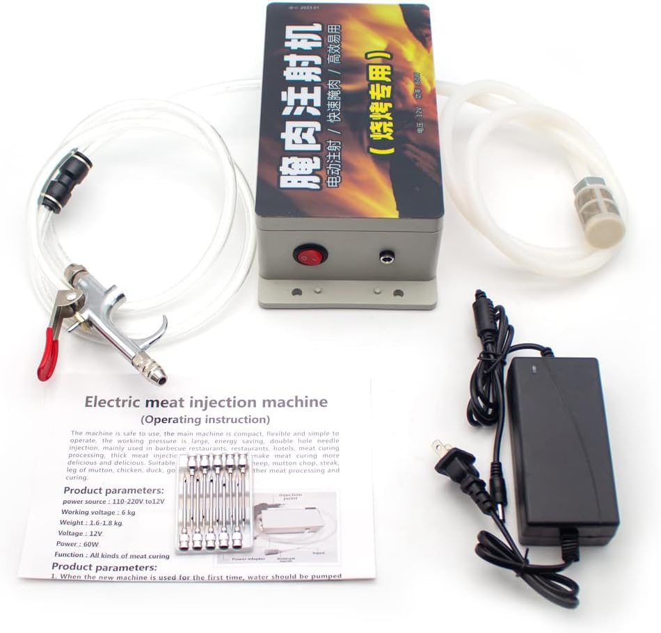 Amazon.com: Pork Steak Lamb Injector Stainless Steel Electric Syringe ...