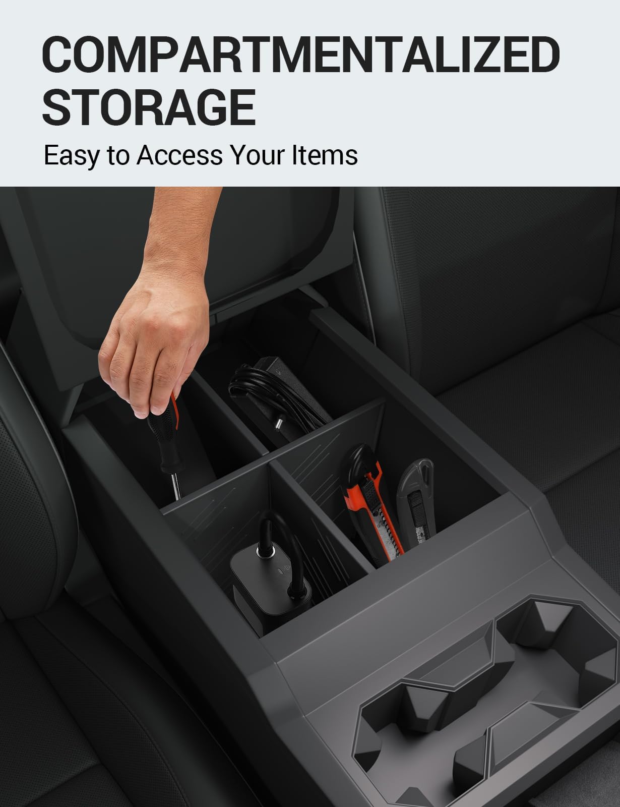 Snapklik.com : Tesla Cybertruck Center Console Organizer Divider 2024 ...