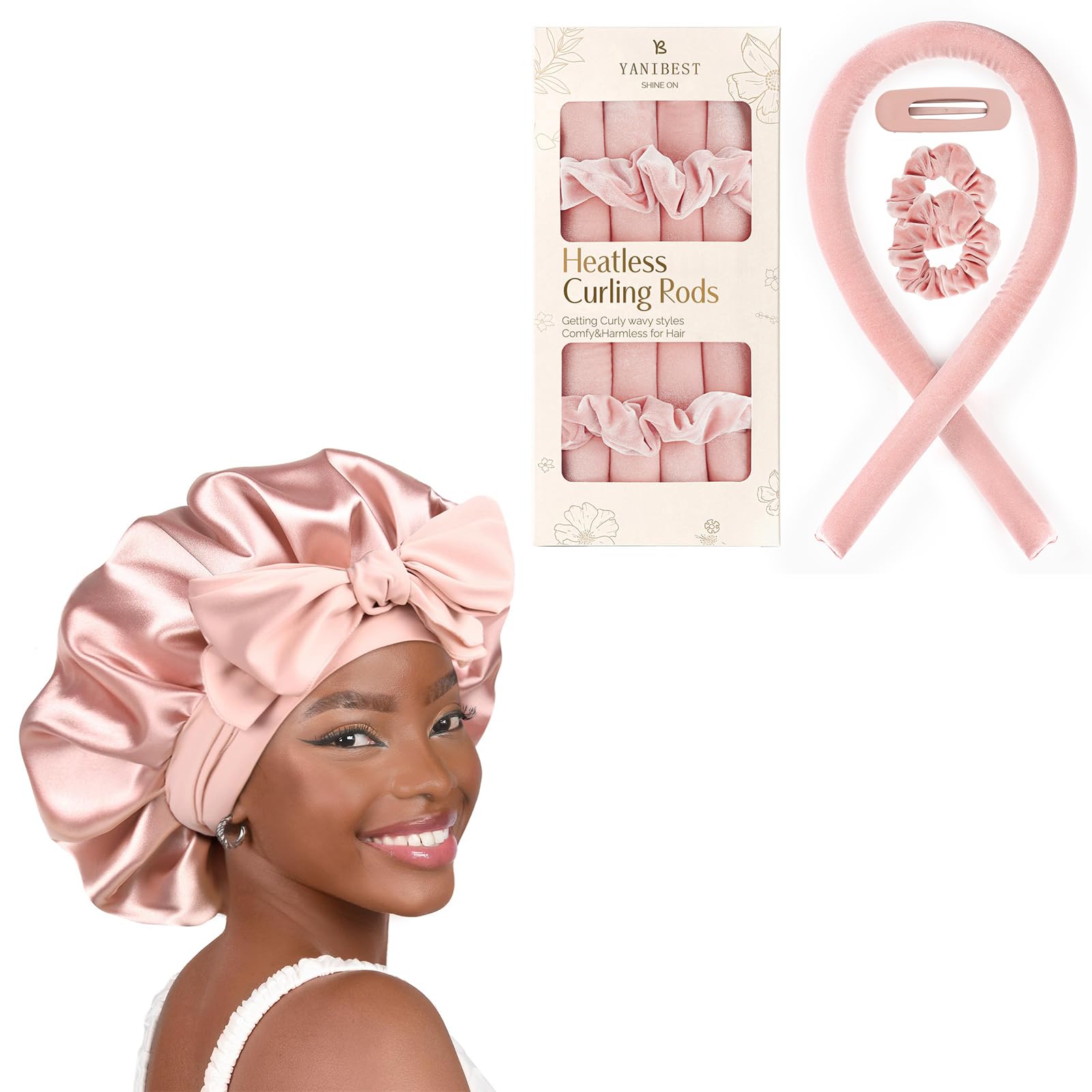 Amazon.com : YANIBEST Bonnet and heatless Hair Curls : Beauty ...