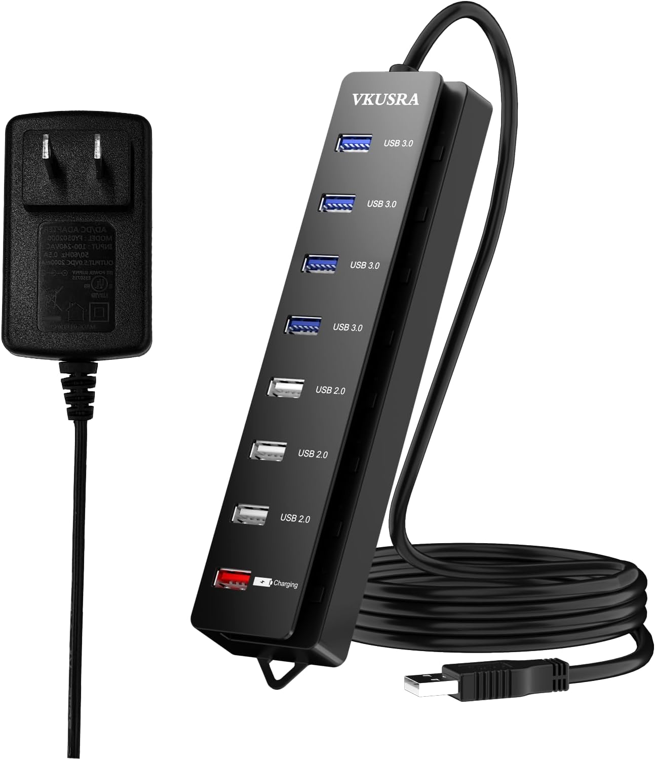Amazon.com: Powered USB Hub,VKUSRA 8-Port USB Hub with 4ft Long Cable ...