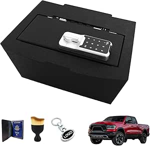 Center Console Gun Safe Vault Compatible with Dodge Ram 1500/2500/3500 ...