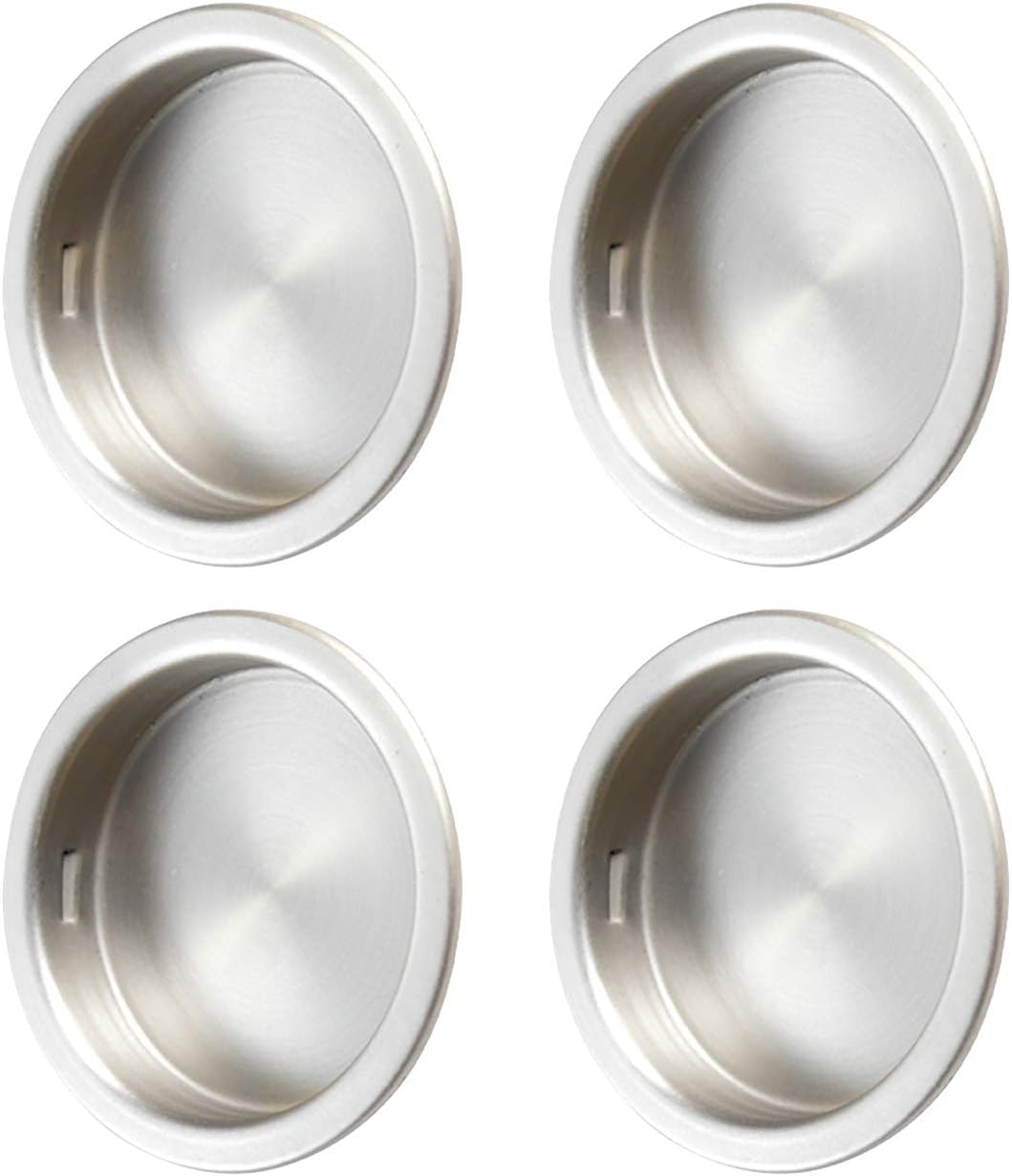 uxcell Finger Flush Pull Handle 2pcs Outer Dia. 42mm/1.65" Bright ...