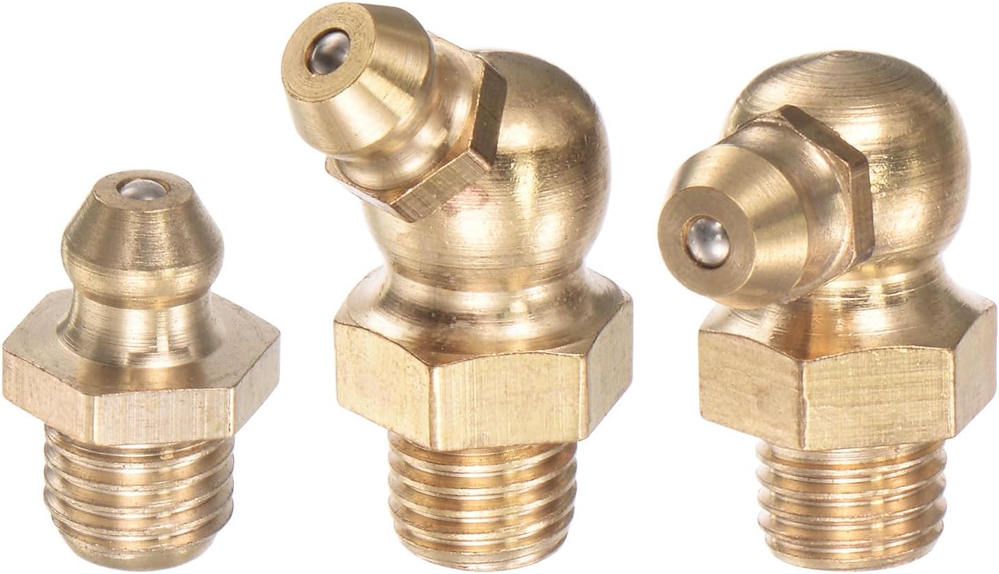 Amazon.com: uxcell 15pcs Brass Straight and Angled Grease Fitting ...