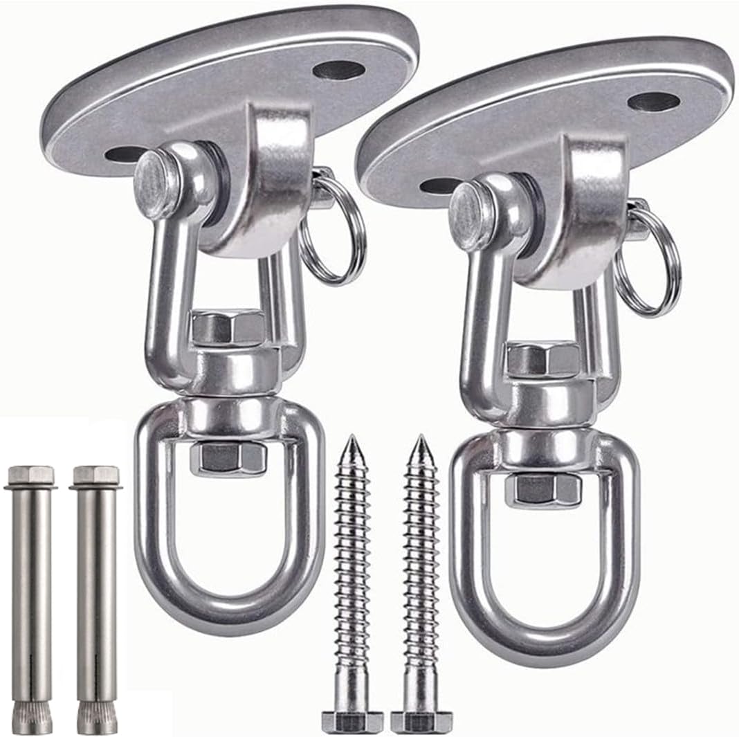 2 Pack Swing Hangers Swing Hooks, 360°Rotate Heavy Duty Ceiling Swing ...