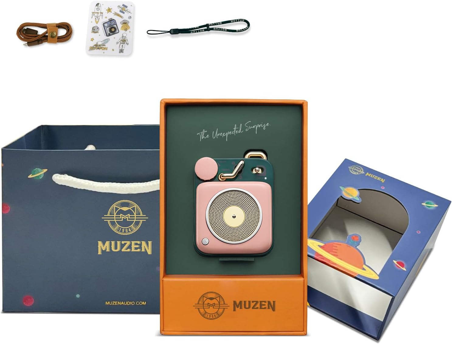 Amazon.com: Muzen Mini Bluetooth Speaker, Button Portable Metal Small ...