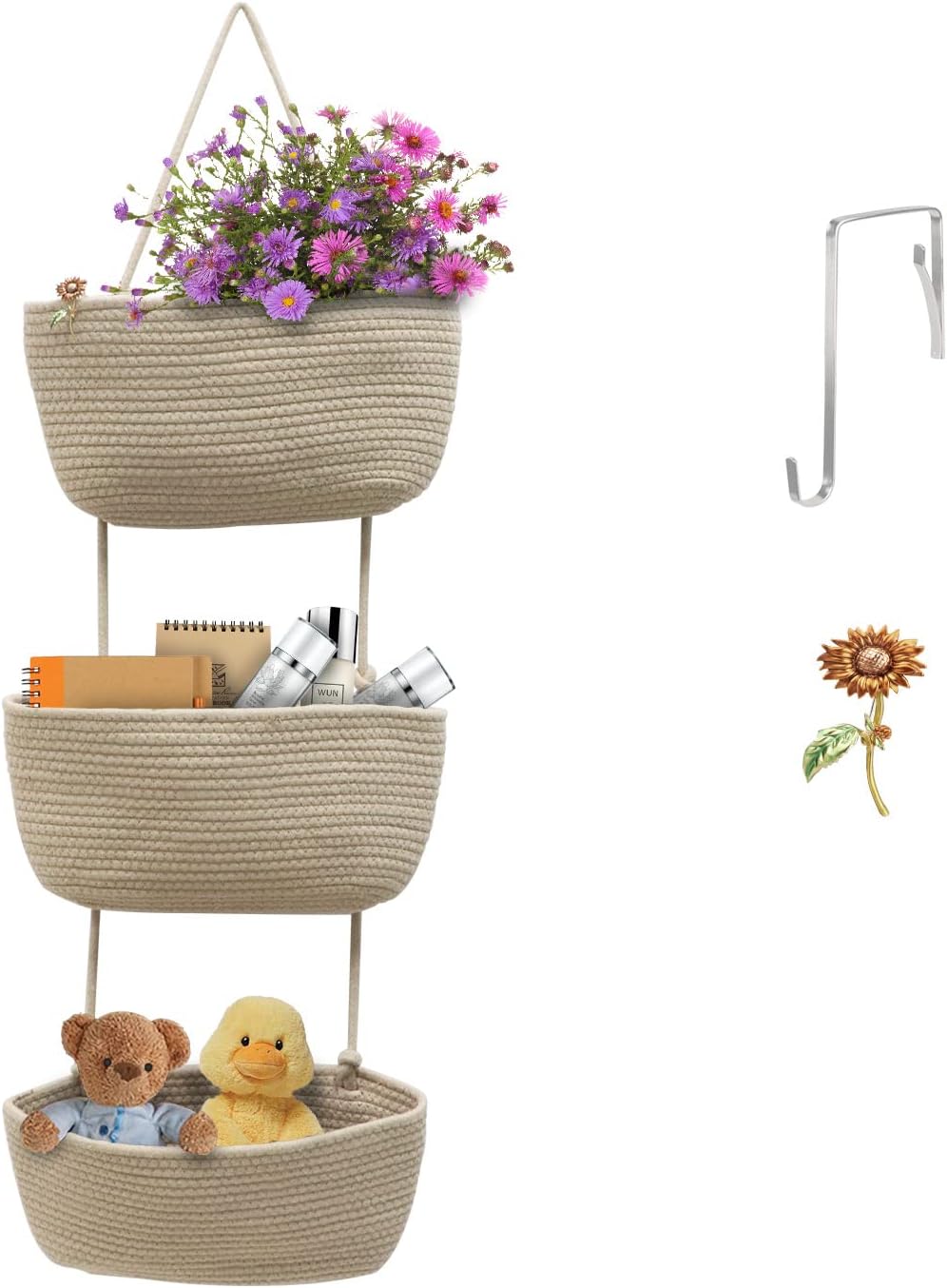 Amazon.com - Over The Door Hanging Basket, Zimso hanging basket, 3 ...