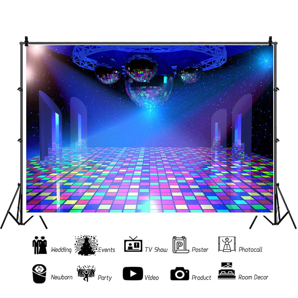 YongFoto 3x2m Vinyl Photography Backdrop Disco Lights Stage Background ...