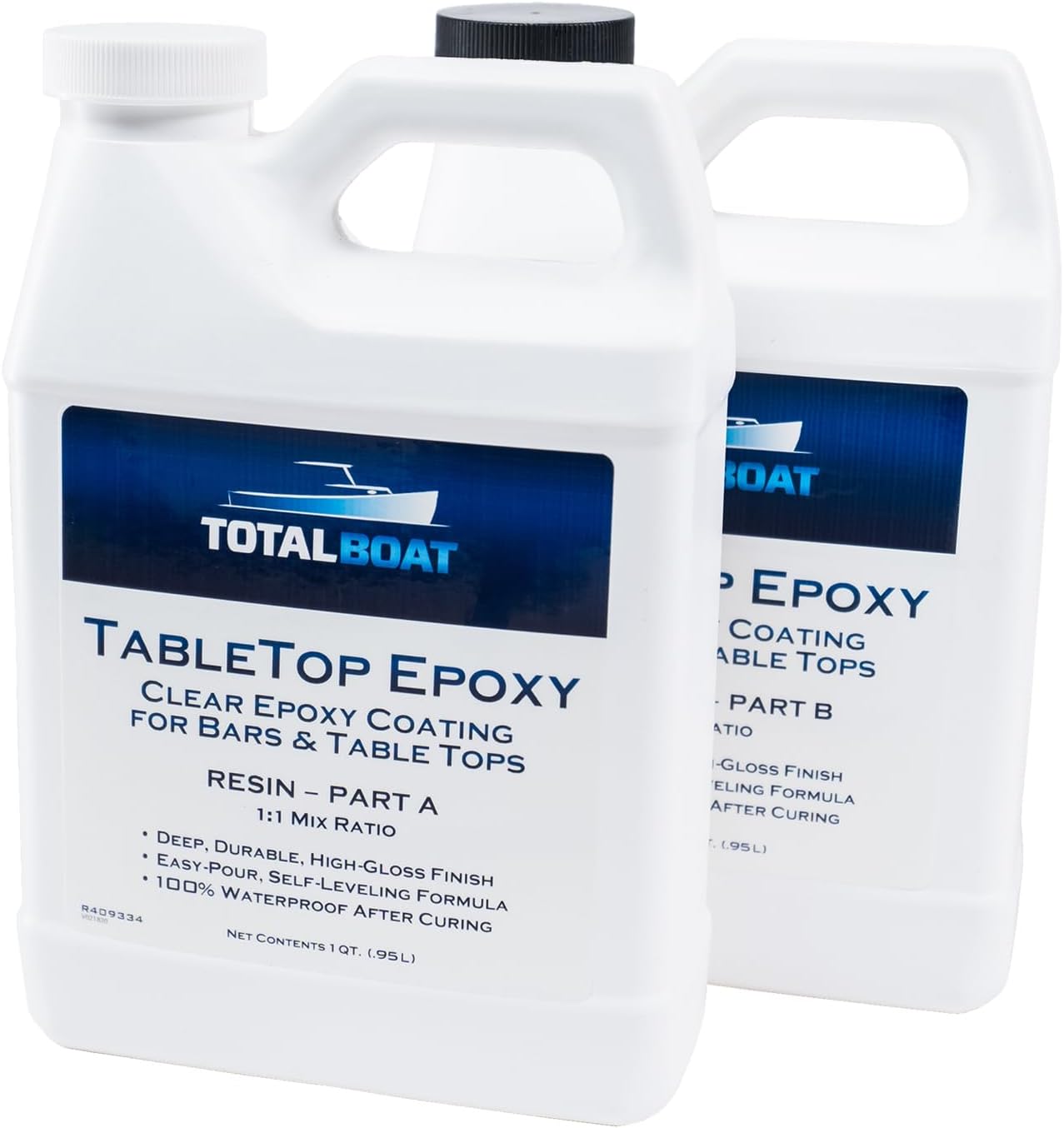 TotalBoat Clear Bar Top & Tabletop Epoxy Resin Coating 2 Quart Kit ...