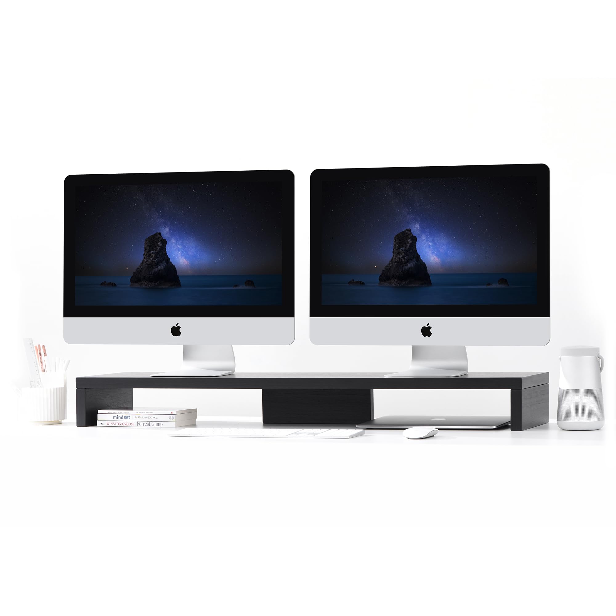 Amazon.com: NineLan Dual Monitor Stand, Large Dual Monitor Riser ...