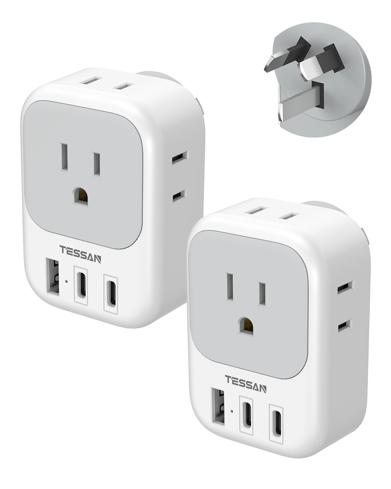 Snapklik.com : Australia Plug Adapter 2 Pack, TESSAN New Zealand Power ...