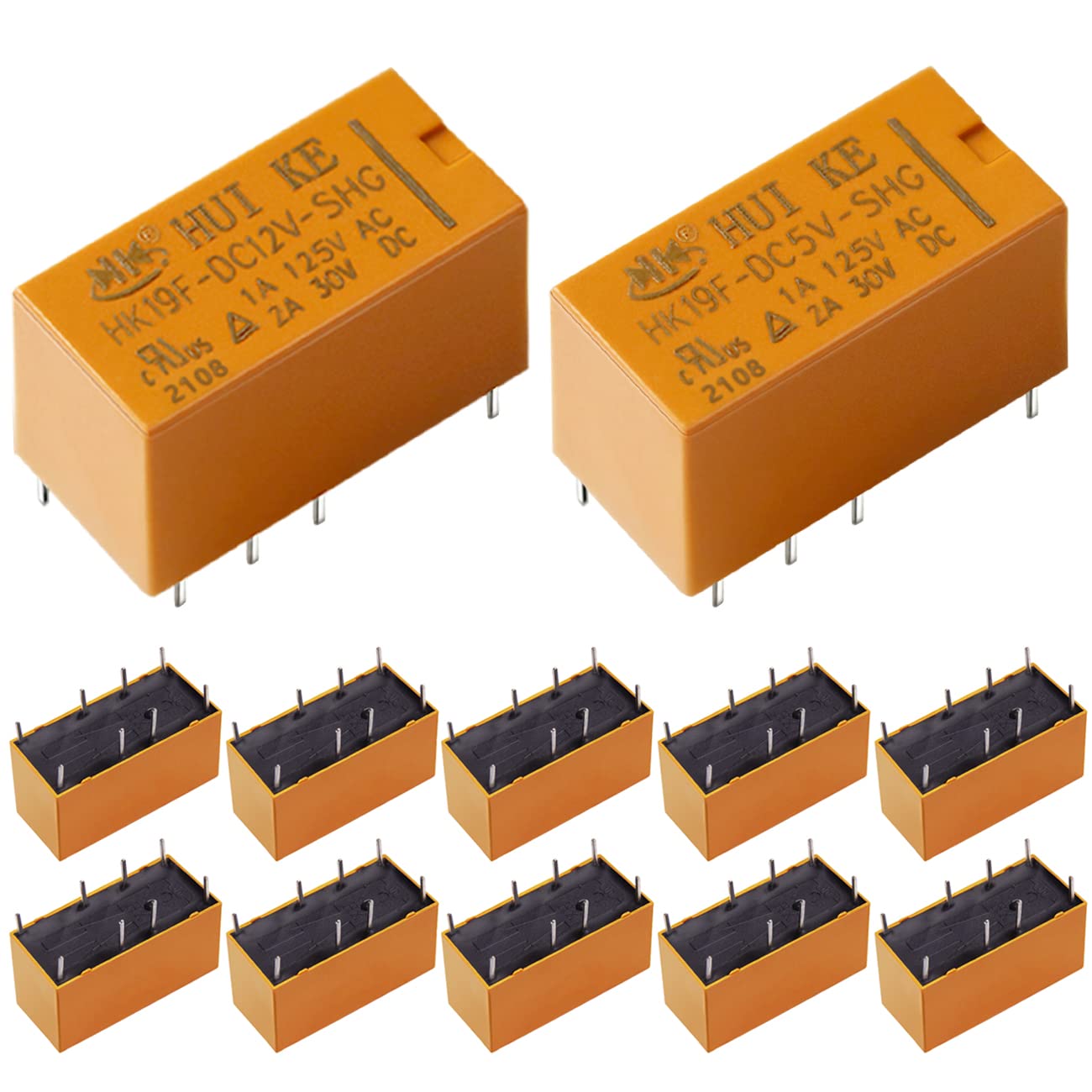 Snapklik.com : 12Pcs DPDT Relay 5V 12V, 6 DC 5V Coil Relay And 6 DC 12V ...
