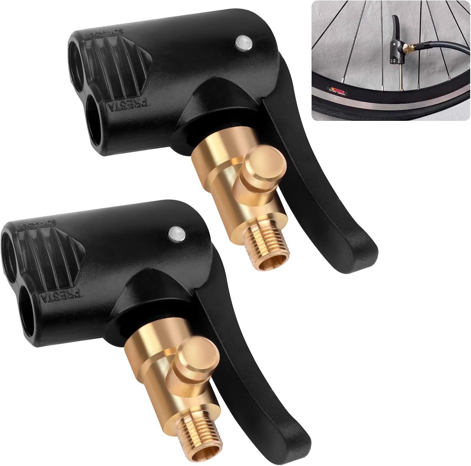 2 Stück französisches ventil Adapter, 2 in 1 fahrradventil Adapter ...