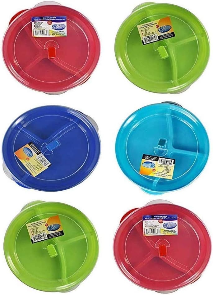 Amazon.com - (Set of 6) Microwave Food Storage Tray Containers - 3 ...