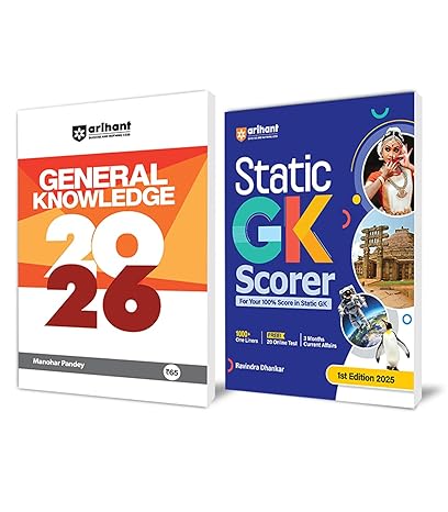 Buy Arihant General Knowledge and Static GK Scorer Exam 2025-26 | 1000 ...