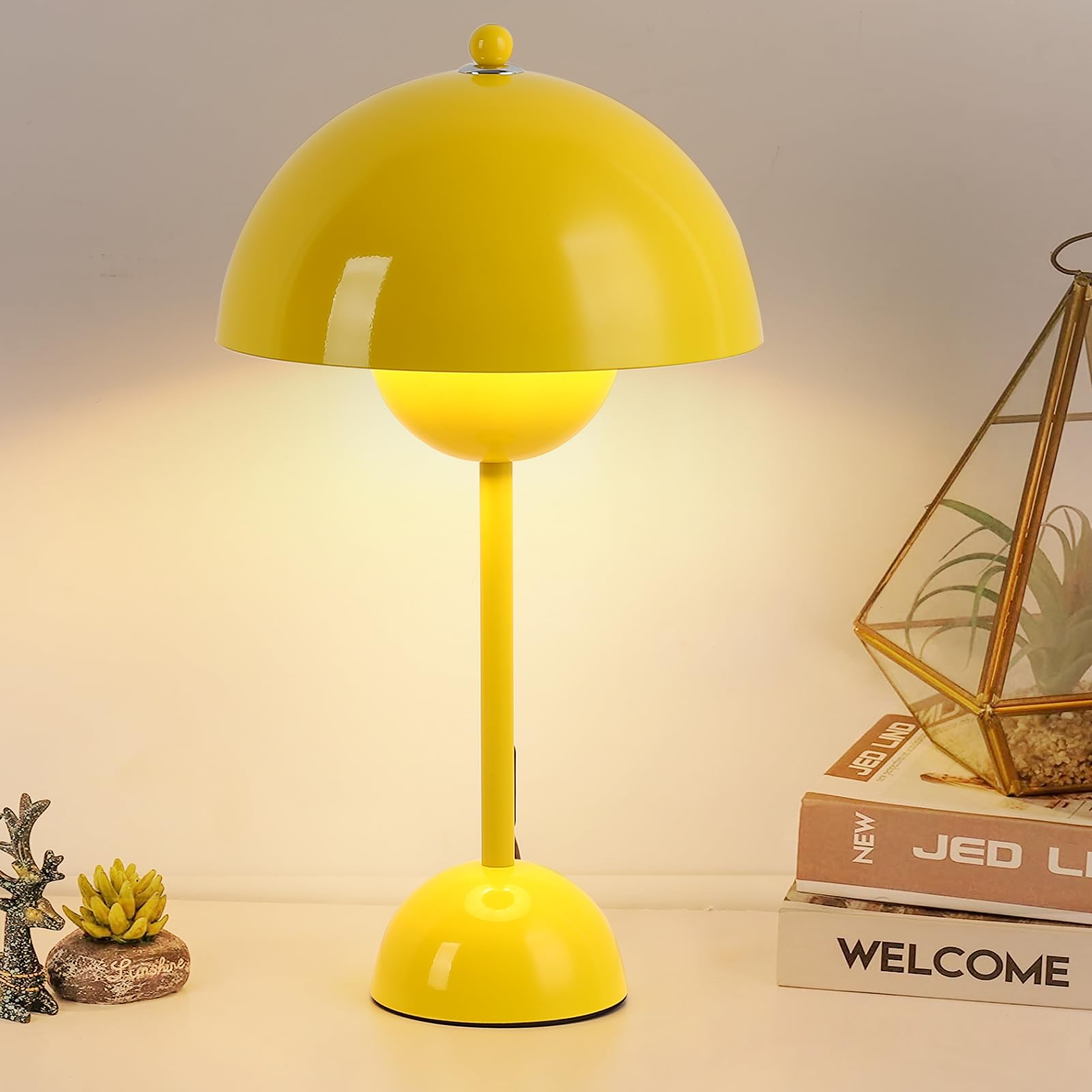COSYLUX Modern Small Table Lamp for Bedroom, Cute Dome Shade Reflecting ...