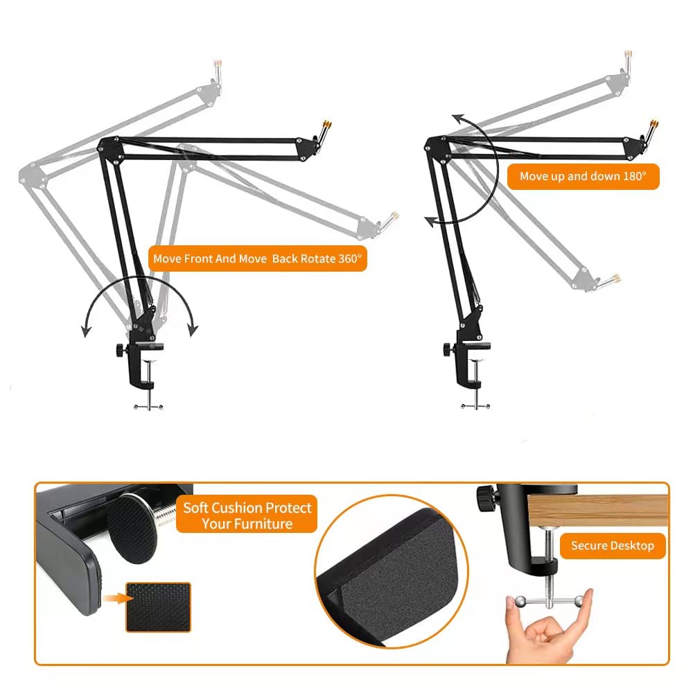 Snapklik.com : Quadcast Boom Arm - Heavy Duty Adjustable Gaming ...