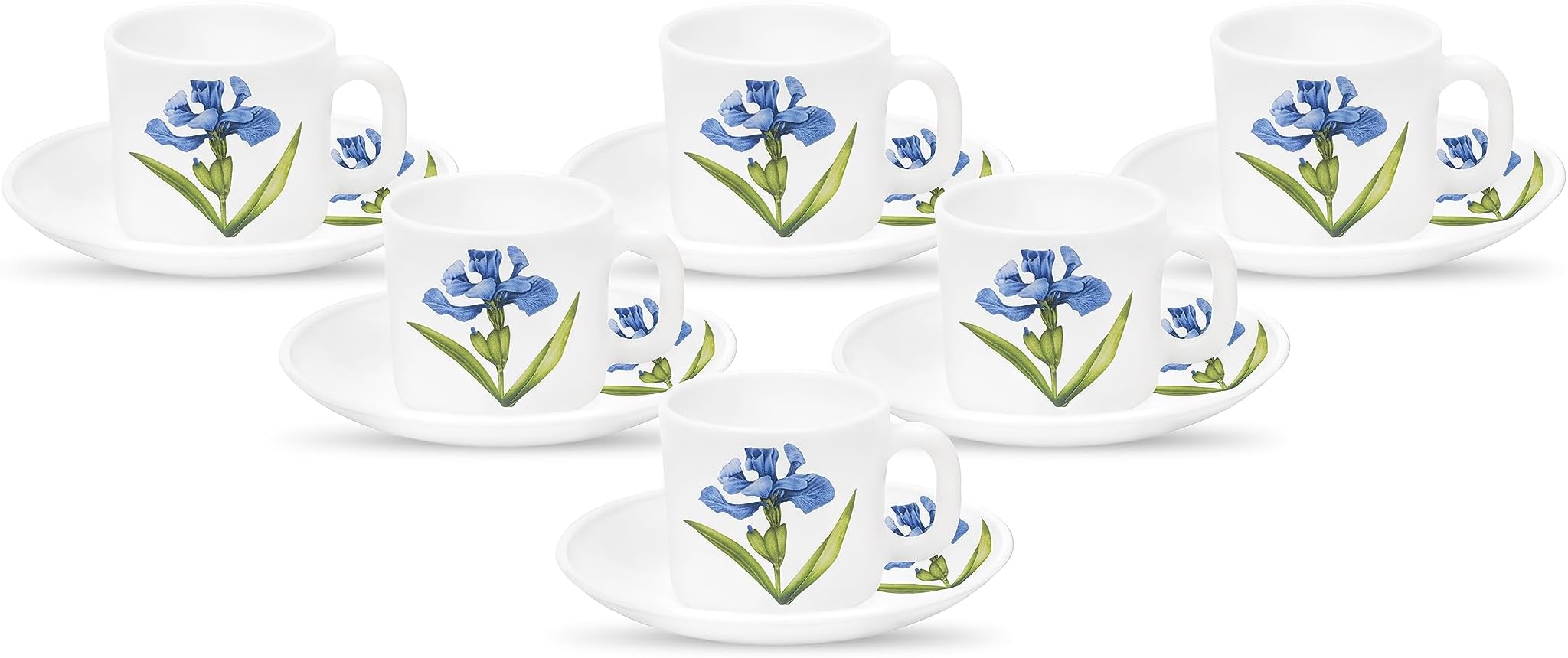 La Opala Diva, Opal Glass Crockery | Coffee Cup & Saucer Cylinder, Set ...