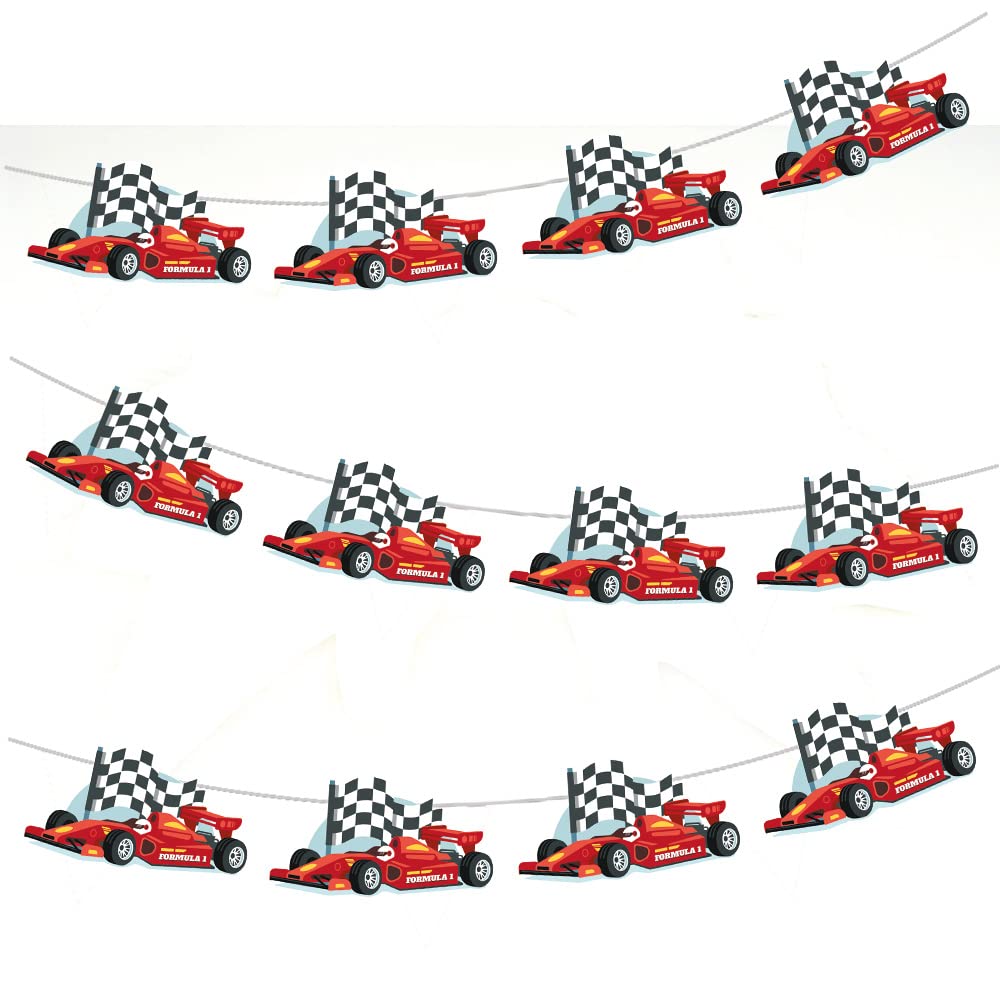 Racing Race Car Bunting Party Decorations – 12pcs / 2.5m Ribbon – BigaMart