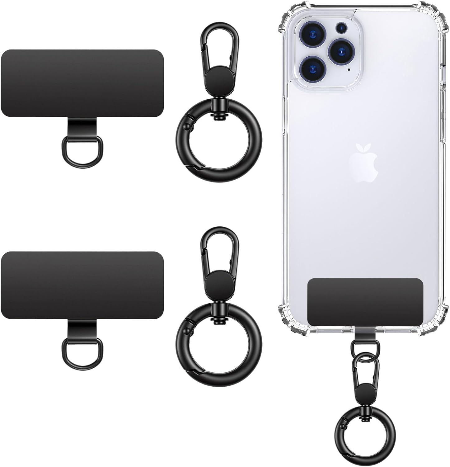 MoKo Heavy Duty Phone Tether Tab ×2, 360° Rotatable Spring O Ring ×2 ...