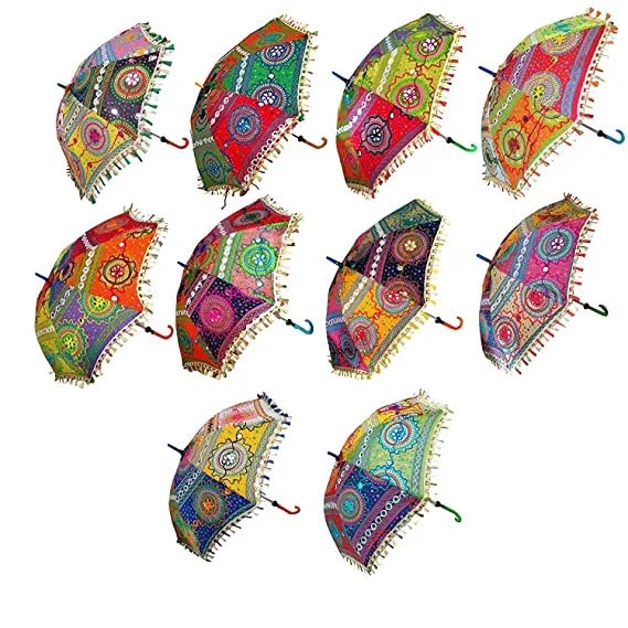 THE SLR Embroidery Work Ethnic Handmade Designer Umbrella for Indian ...