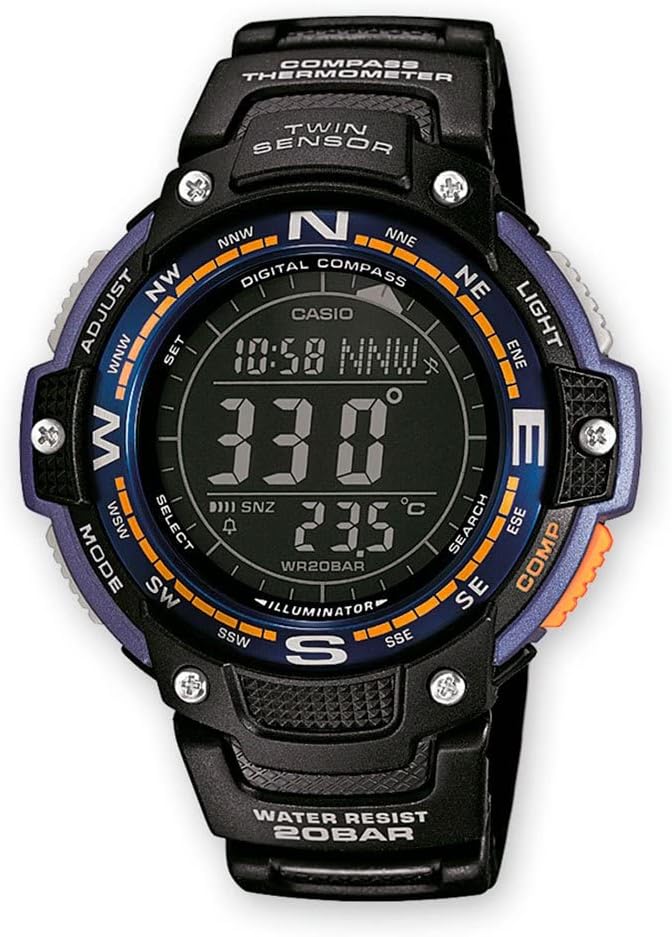 Casio SGW100 Series | Digital Watch & Compass | Blue | 200M WR | 100 ...