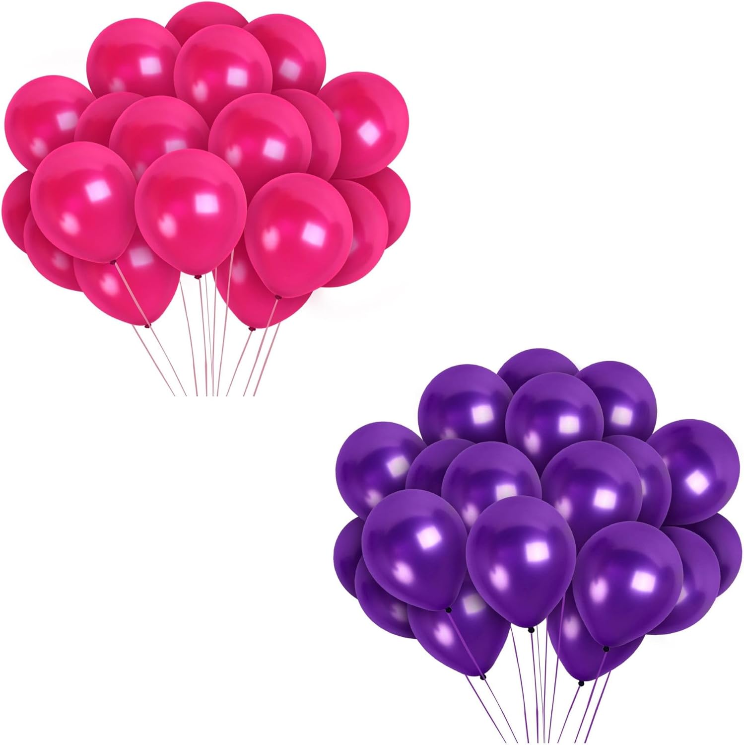 Amazon.com: Treasures Gifted 100 Metallic Magenta Balloons and 100 ...