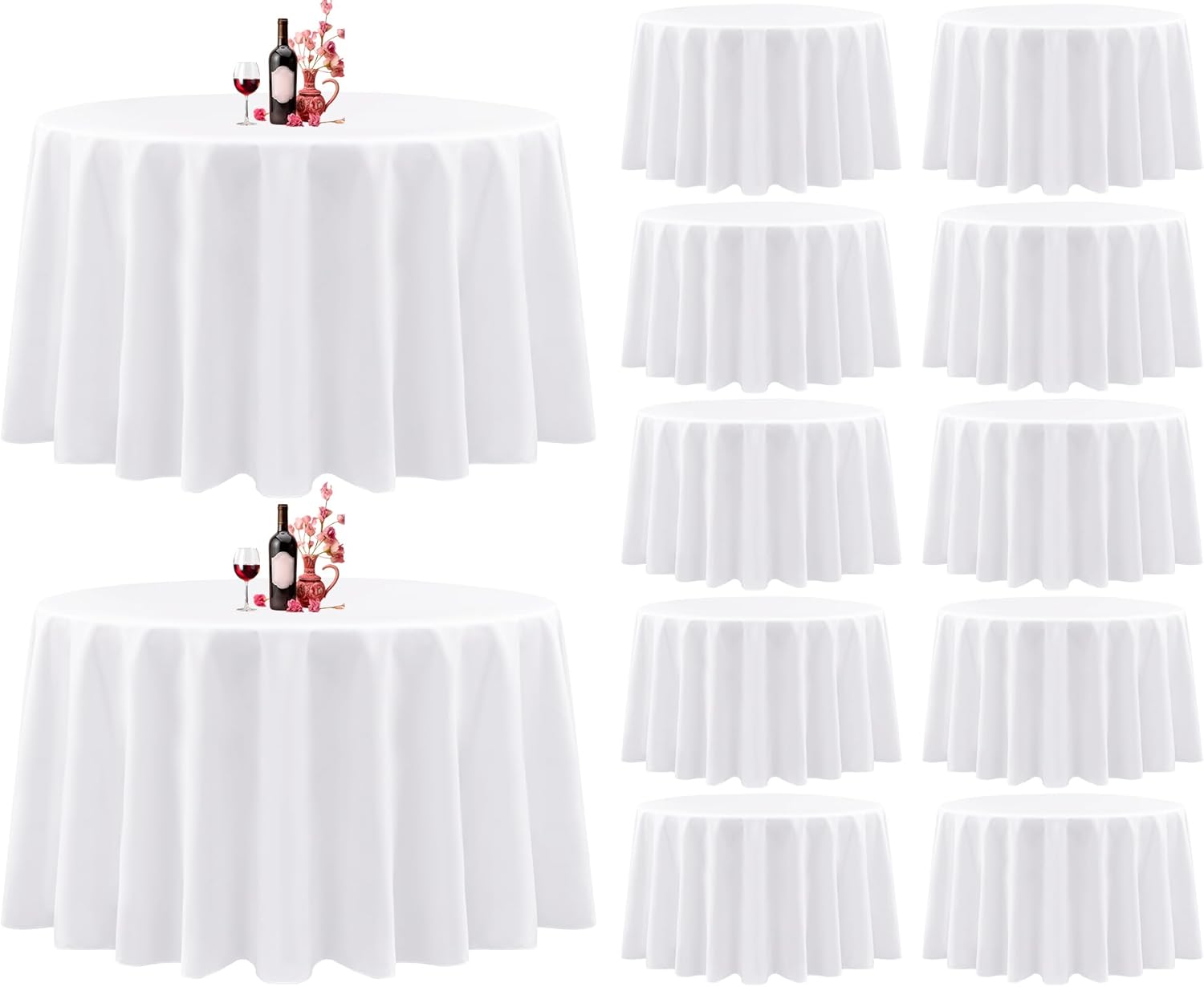 Amazon.com: Teruntrue 12 Packs 120 Inches Round Tablecloths White ...