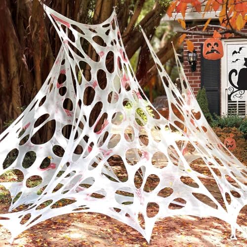 DIYDEC 13.5ft Halloween Cobwebs Decorations, Stretchable Giant Spider ...
