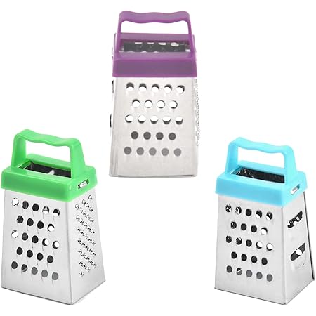 Amazon.com: Mini Cheese Grater, 3 Pieces Stainless Steel Small Box ...