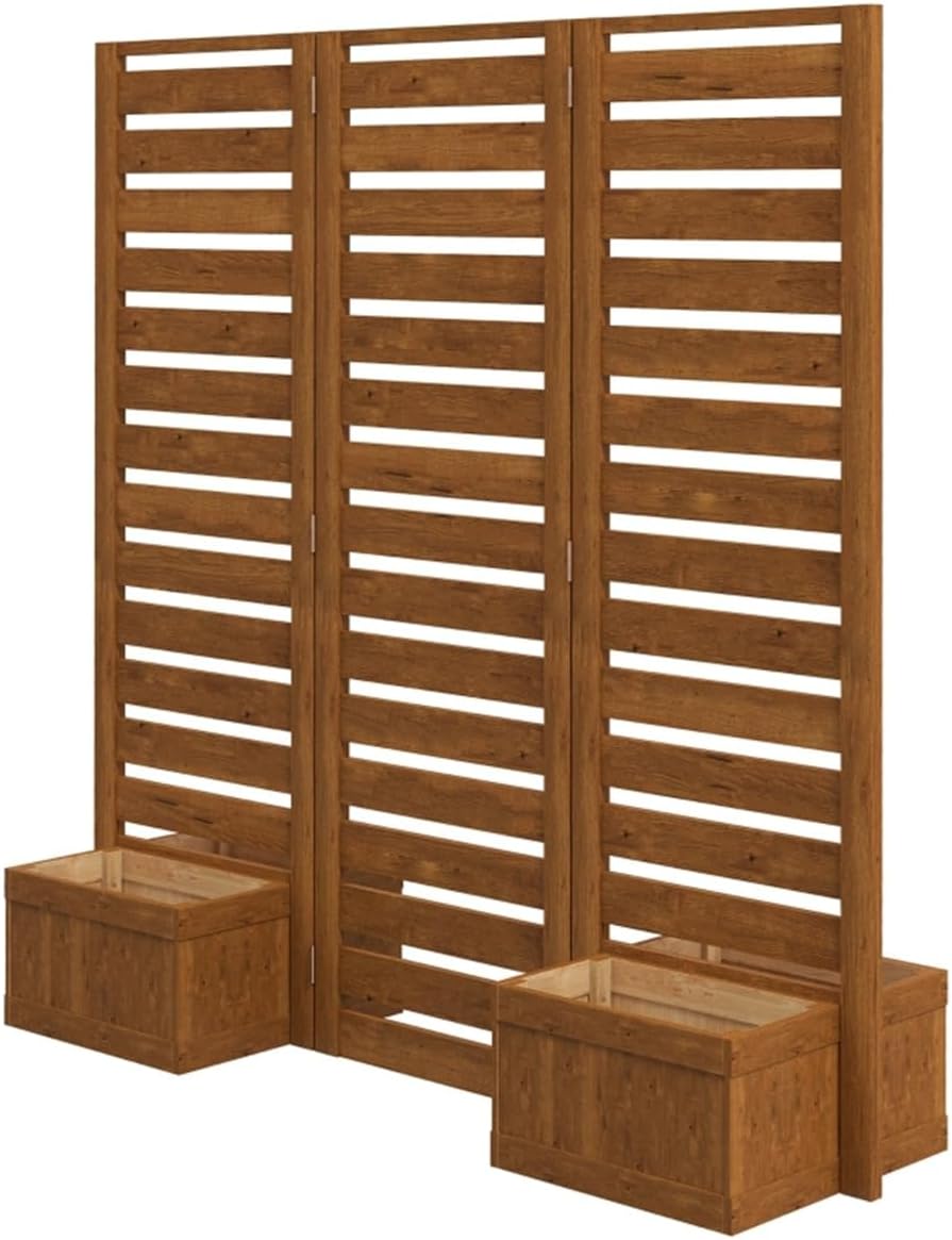 Amazon.com: Wood Planter Box & Trellis Outdoor Raised Garden Bed for ...