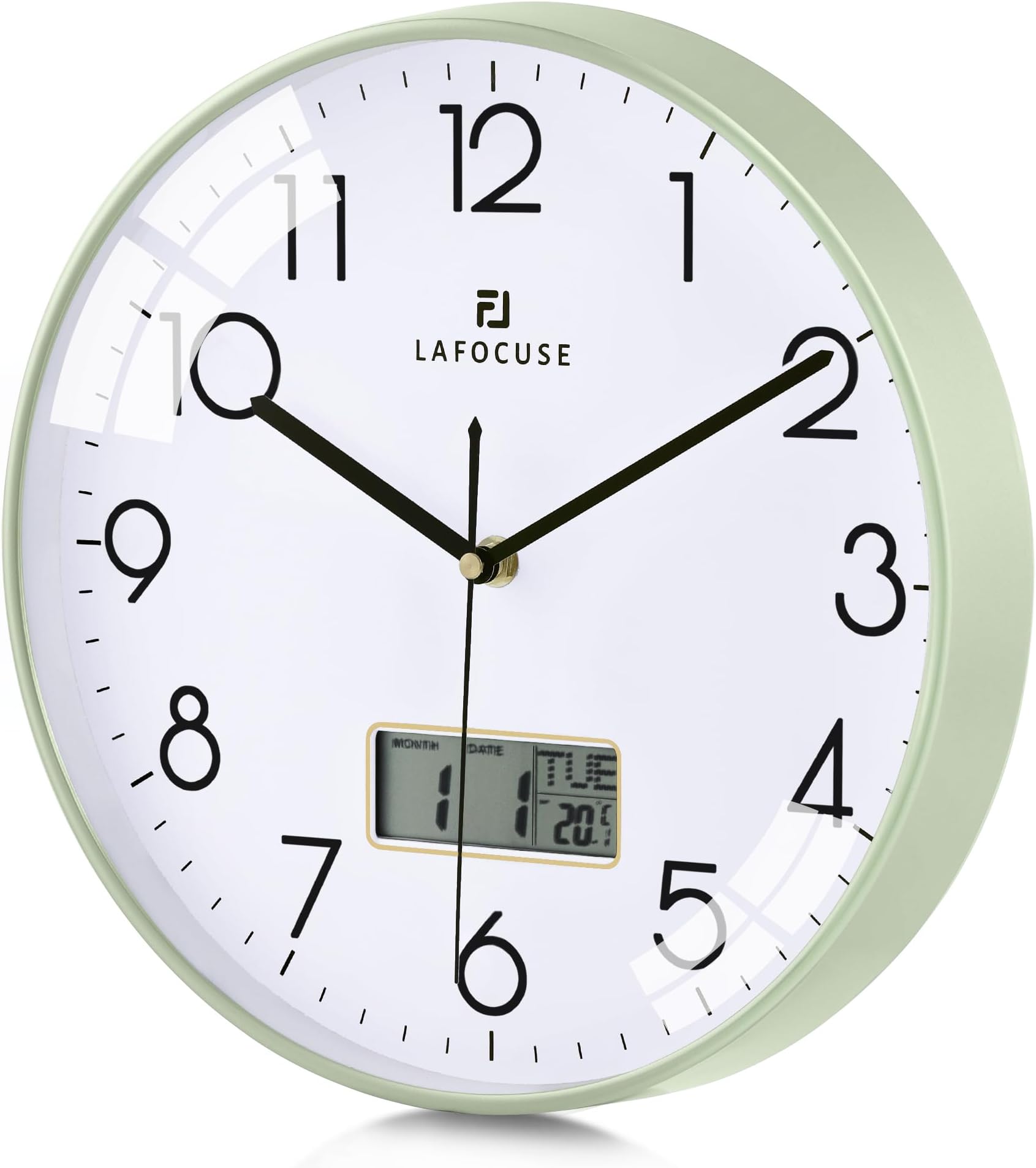Acctim Abingdon Wall Clock Quartz Easy Read Arabic Numbers Lime Green ...