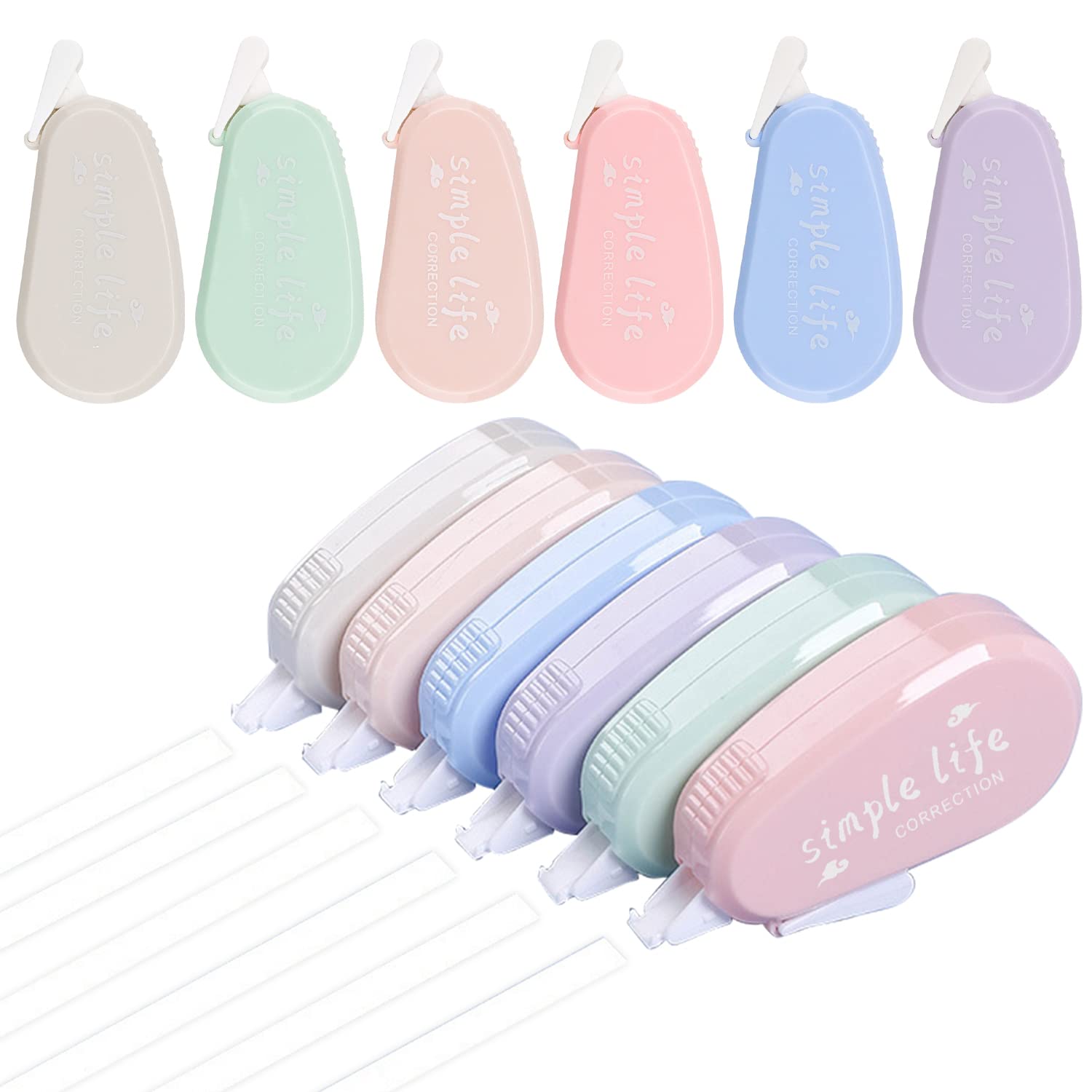 Unvtap 12Pcs Correction Tape 4m x 5mm Pastel Pocket Correction Tape ...