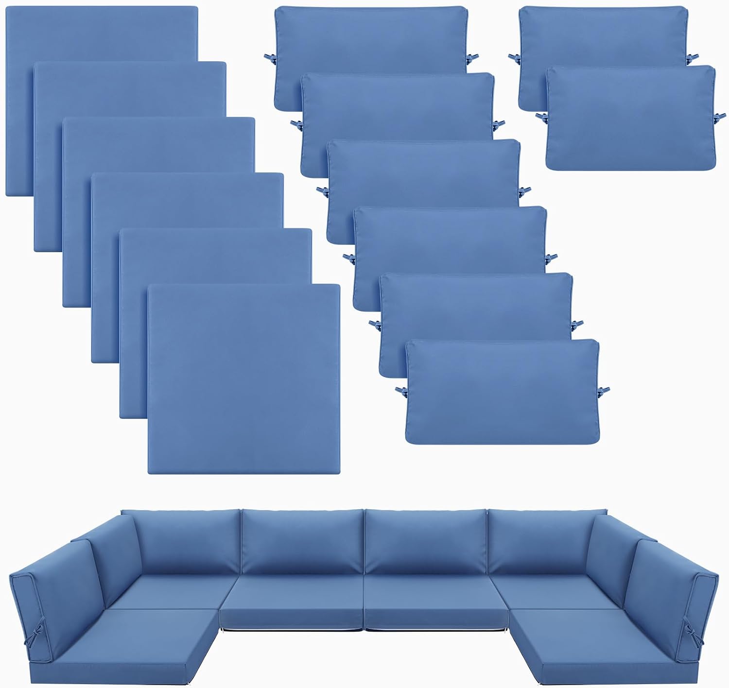 Amazon.com: Patelai 14 Piece Outdoor Furniture Replacement Cushions ...