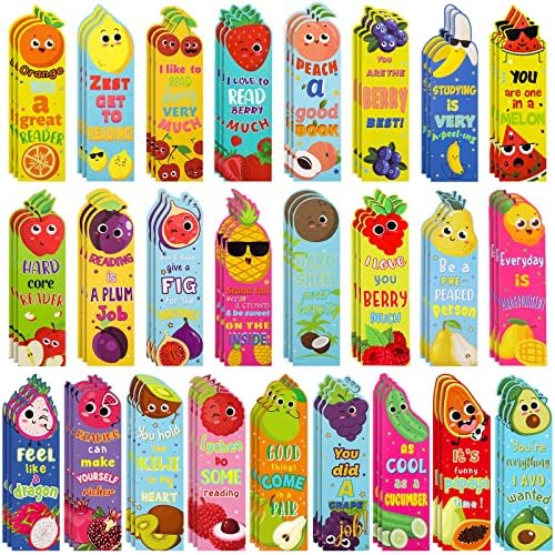 Amazon.com: 60 Pcs Scented Bookmarks Scratch and Sniff Bookmarks Fruit ...