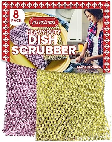 Amazon.com: Heavy Duty Dish Scrubber (4PCs) Non Scratch Scourer Cloth ...
