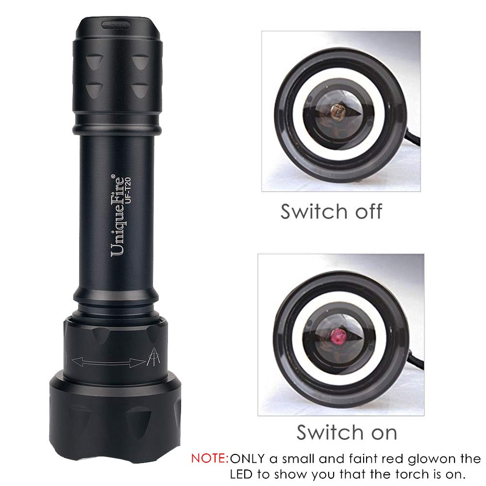 UniqueFire T20 850nm Flashlight, 5W IR Illuminator, Infrared Light ...