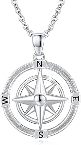 Amazon.com: MEDWISE Compass Necklace 925 Sterling Silver Friendship ...