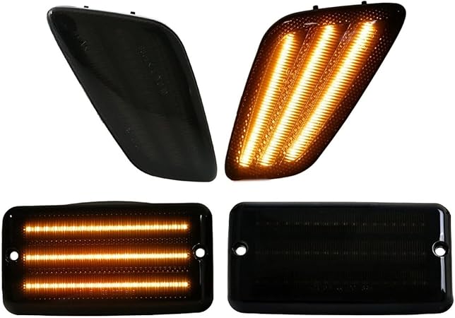 Amazon.co.jp: 車用コーナリングランプ 4 個の車の Led サイドマーカーライトバンパーウインカーランプラングラー TJ 1997-2006 55155629AC ...