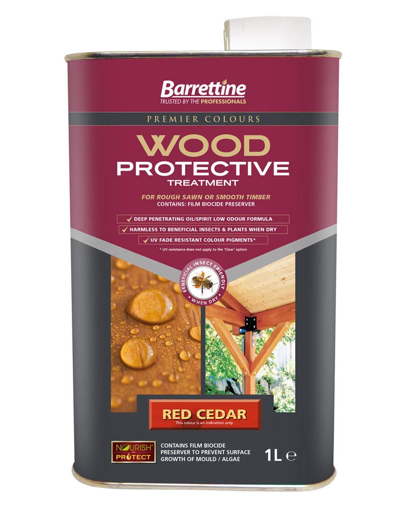 Barrettine Wood Protective Treatment 1L - Cedar Red : Amazon.co.uk: DIY ...
