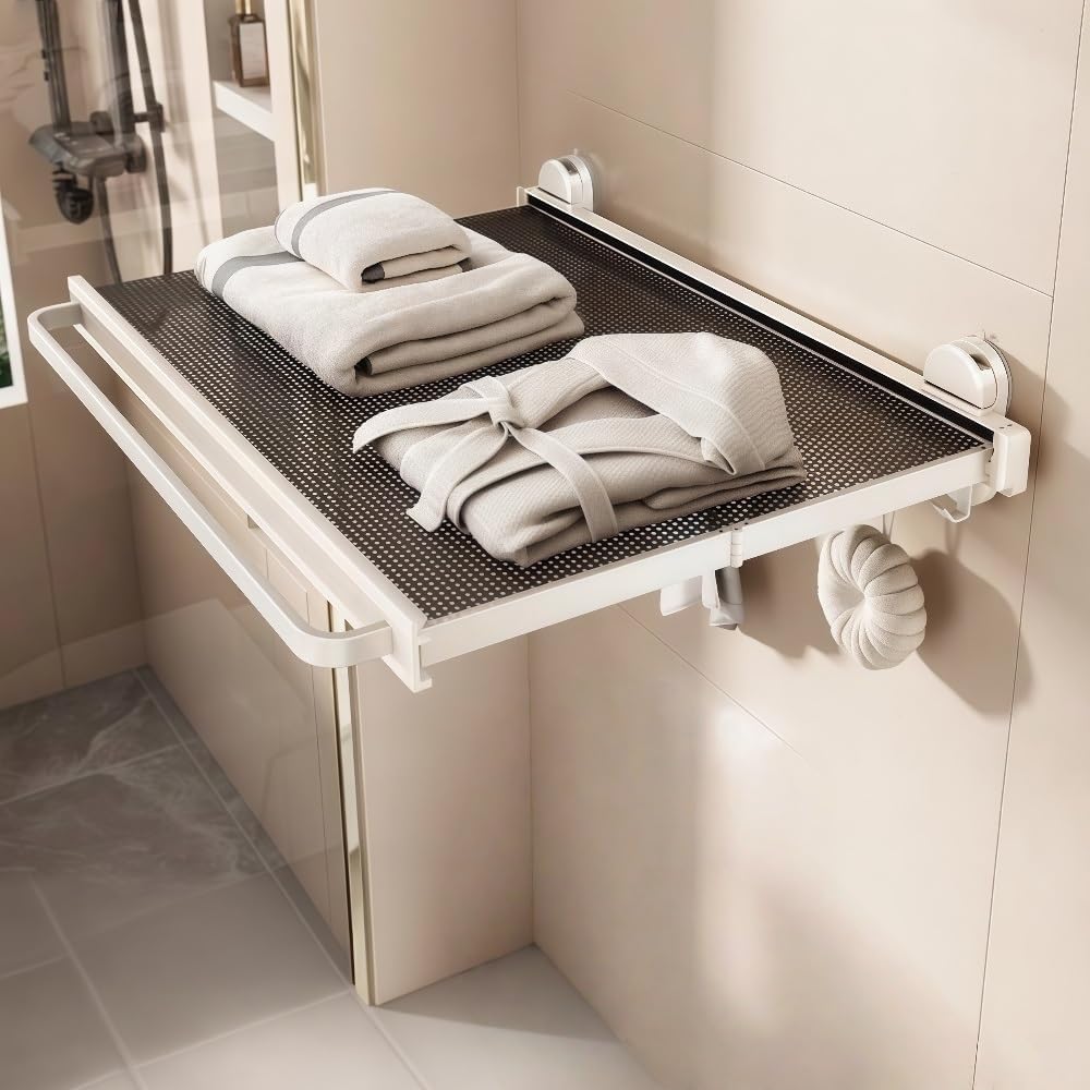 Amazon.com: Suction Cup Expandable Towel Rack, Adjustable Clothes ...