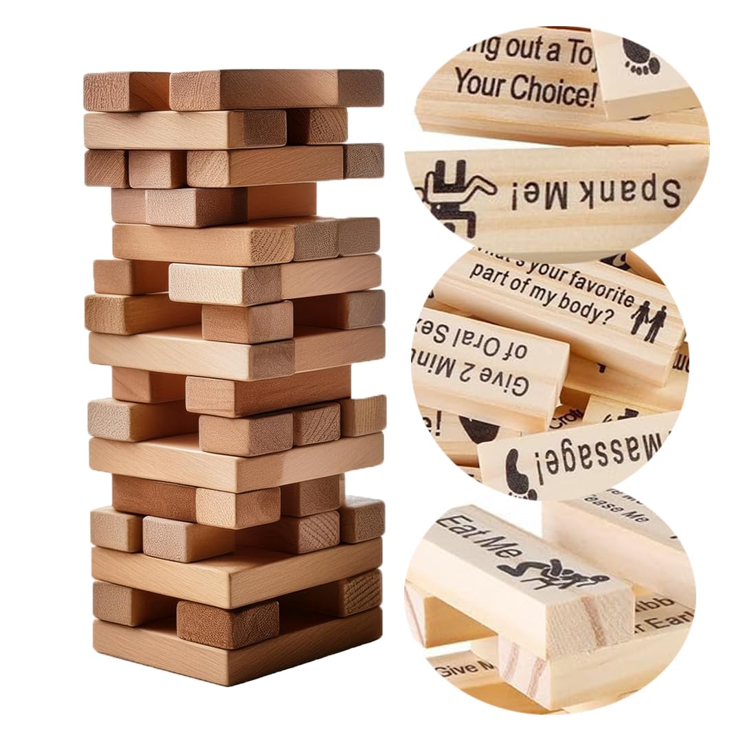 Amazon.com: Kocak Gold Naughty Block Tumblling Tower Games for Adults ...