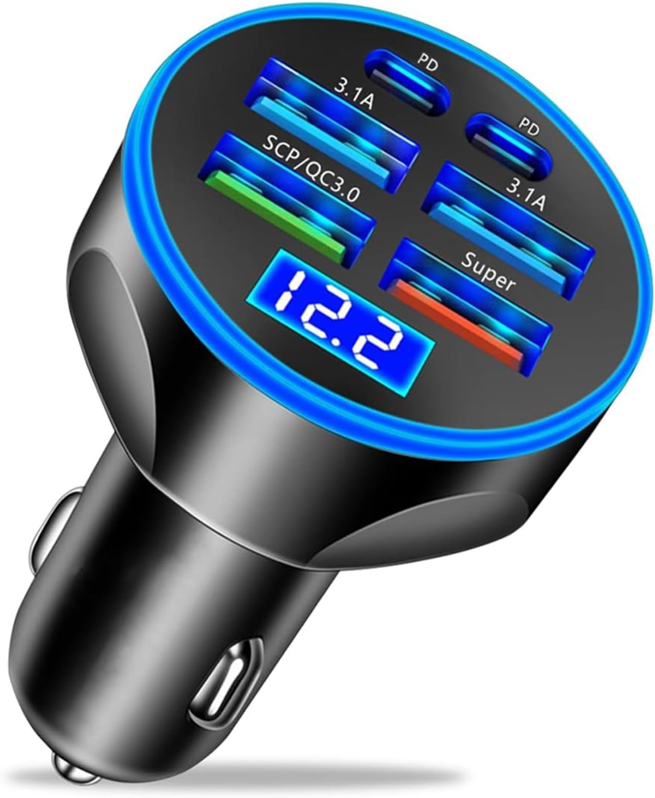Amazon.com: Super Fast Charge USB C Car Phone Charger Adapter 6 in 1 ...