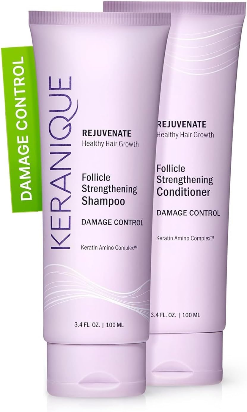 Amazon.com : Keranique Shampoo and Conditioner for Damaged Hair - Anti ...