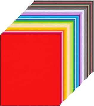 Amazon.com: Koogel 40 Sheets Colored Cardstock, 8.5 x 11 Inches/ 180gsm ...