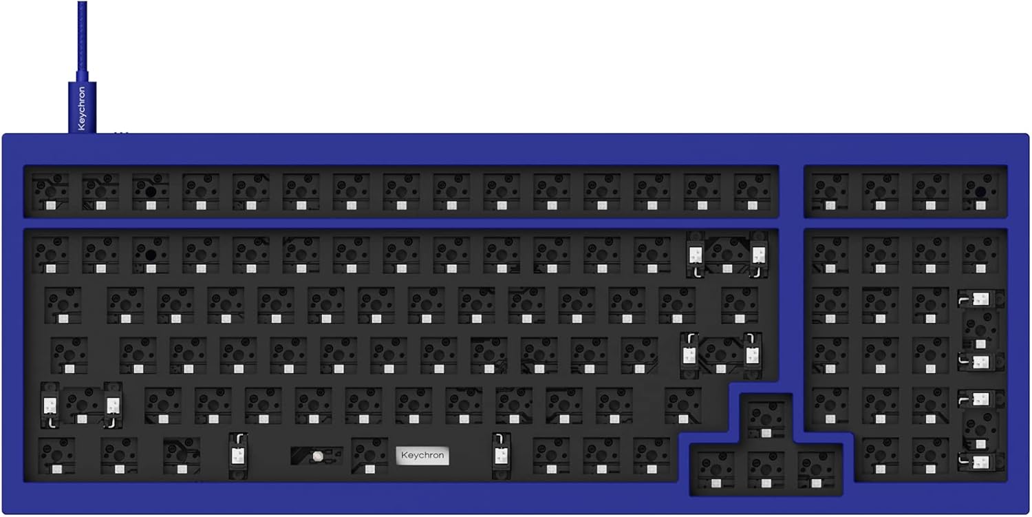Keychron Q4 Navy Blue Aluminum Barebones 60% Mechanical Keyboard - Keybumps