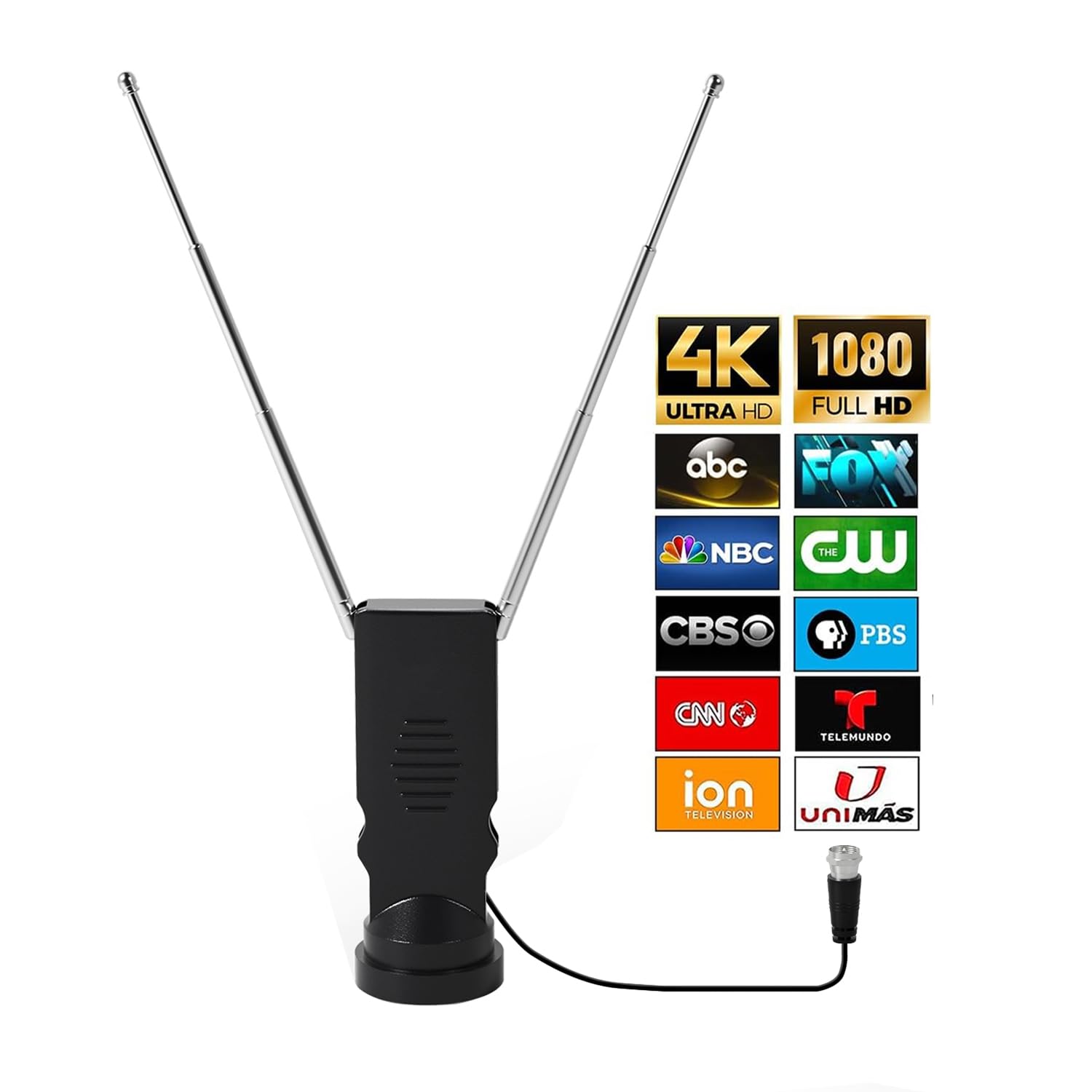 Amazon.com: Bsadne Smart Indoor TV Antenna - Long Range Rabbit Ears ...